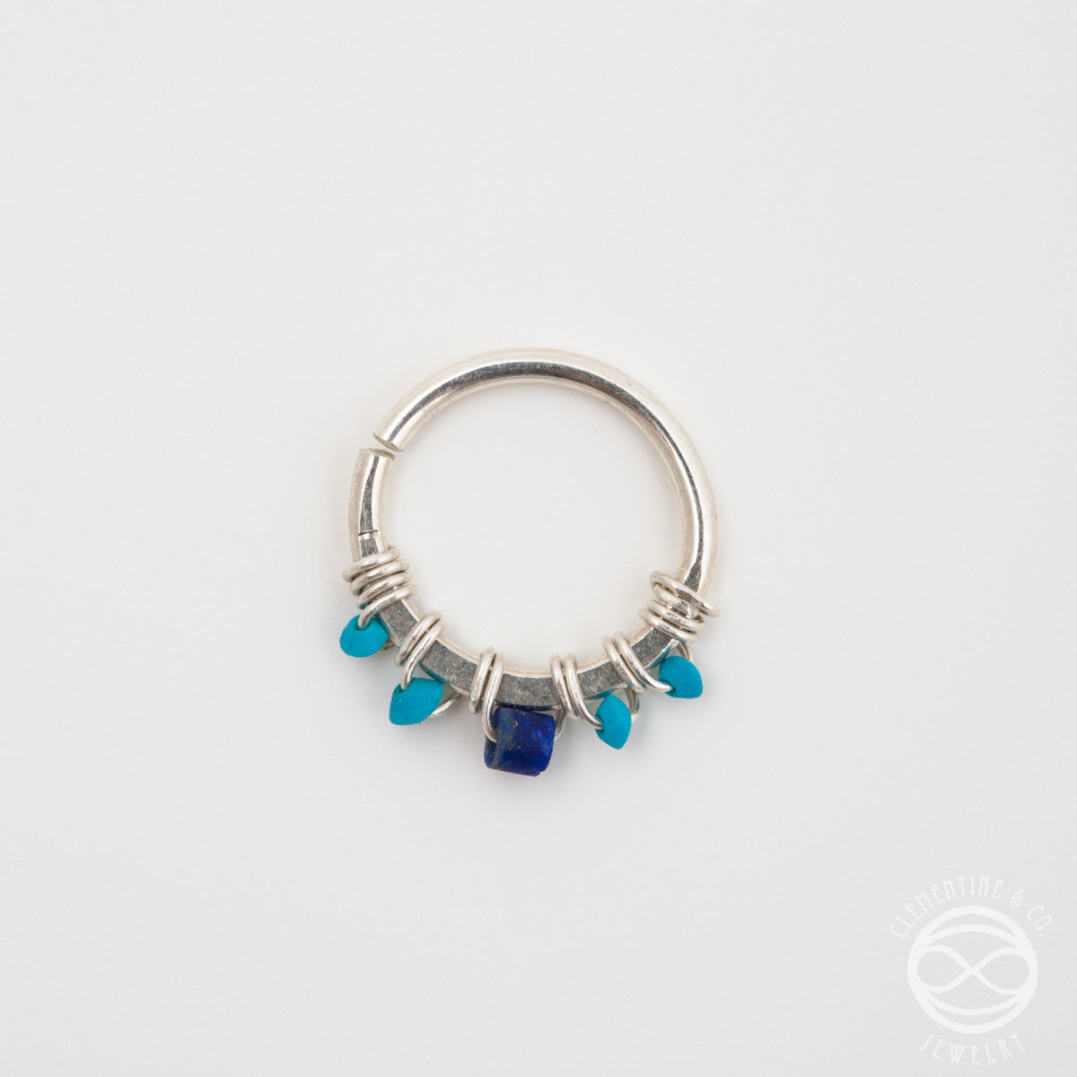 Jeweled Septum Ring in Silver – Clementine & Co. Jewelry