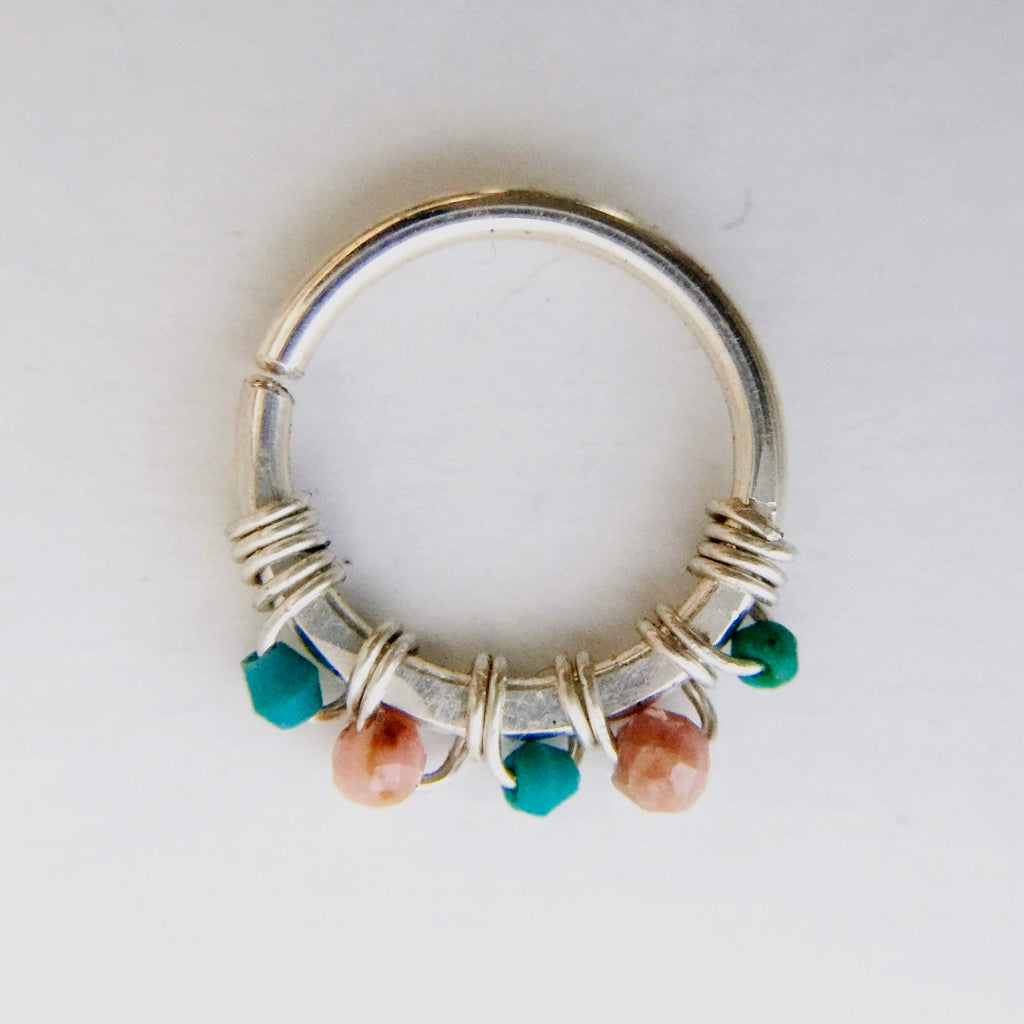 Jeweled Septum Ring in Silver – Clementine & Co. Jewelry